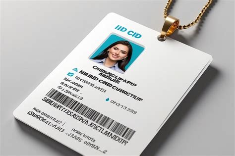 Id Card Mockup On Necklace Premium Ai Generated Image