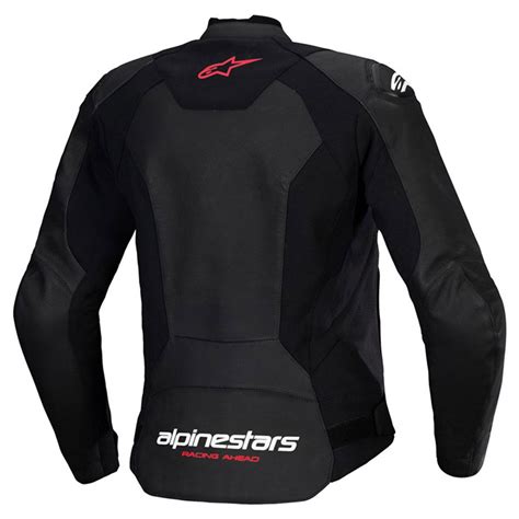 Stella Faster V3 Leather Jacket Blackwhitefluoro Coral Moto Hyper