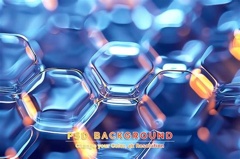 Premium Psd Abstract Nanotechnology Hexagonal Geometric Form Closeup
