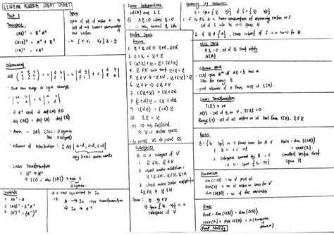 Linear Algebra Examples Sheets