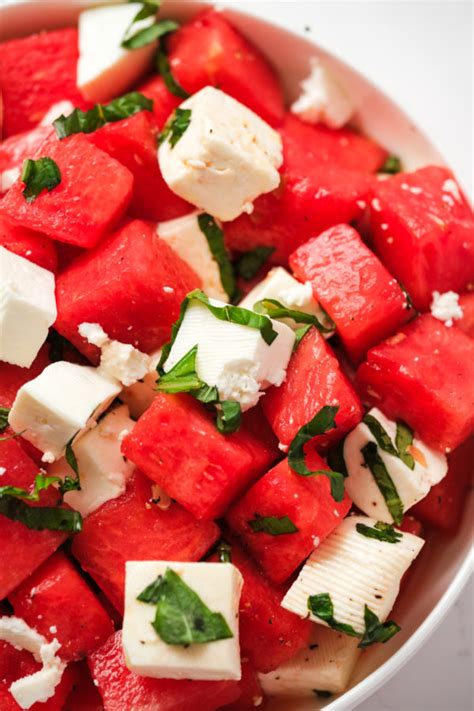 Watermelon Basil Salad With Feta Reluctant Entertainer
