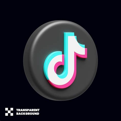 3d 렌더링에서 Tiktok 소셜 미디어 아이콘 프리미엄 Psd 파일