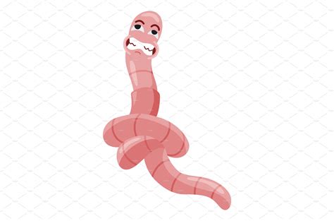 Funny Worm Pink Crawler Masterbundles