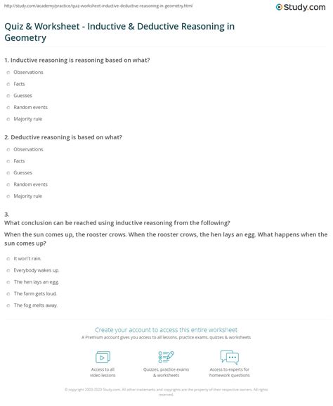 Deductive Reasoning Geometry Worksheet Printable Calendars At A Glance