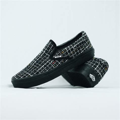 Jual Vans Slip On Classic Woven Plaid Marshmallow Black Bnib 100
