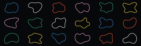 Irregular Organic Color Blob Liquid Random Form Line Collection Blotch Asymmetric Minimal Shape