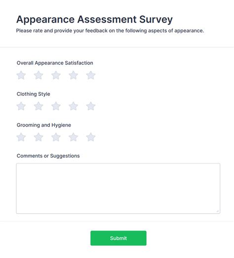 Appearance Assessment Survey Form Template Jotform