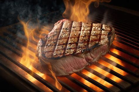 Juicy Grilled Meat Steak Fast Food Delicious Food Stock Illustration