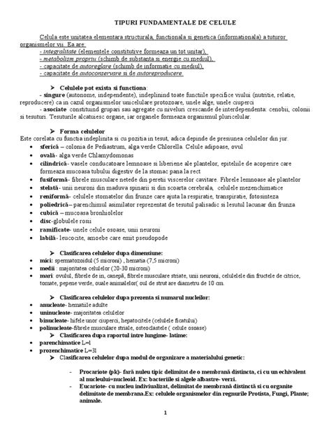 Tipuri Fundamentale De Celule Pdf