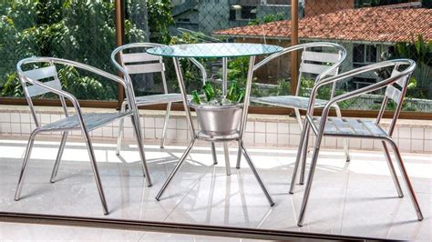 Conjunto Mesa Cadeiras Alumínio Varanda Área Externa Casa Relevance