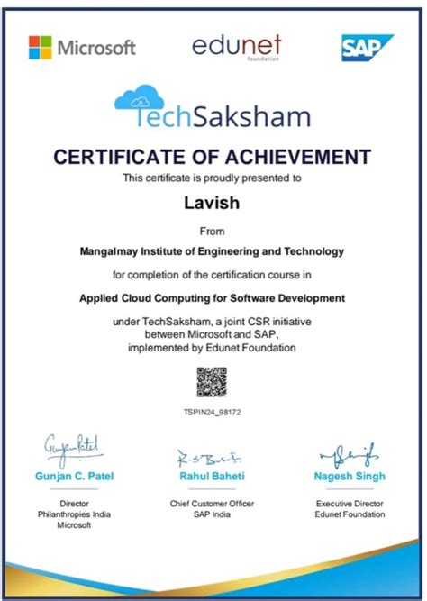 lavish on linkedin techsaksham microsoft sap edunetfoundation