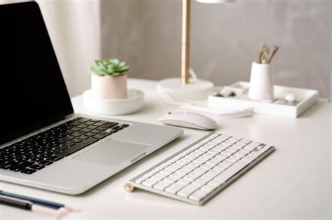 Small Space Feminine Tech Desk Setup Essential Style Tool Guider