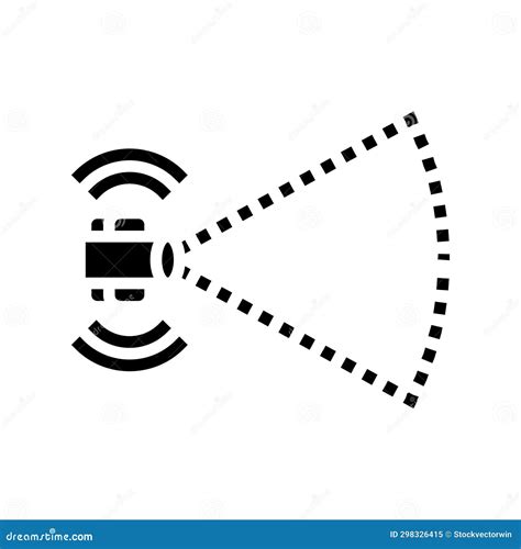 Lidar Sensors Autonomous Delivery Glyph Icon Vector Illustration Stock