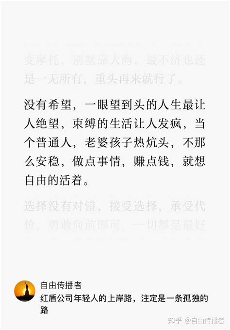 红盾公司年轻人的上岸路，注定是一条孤独的路 知乎