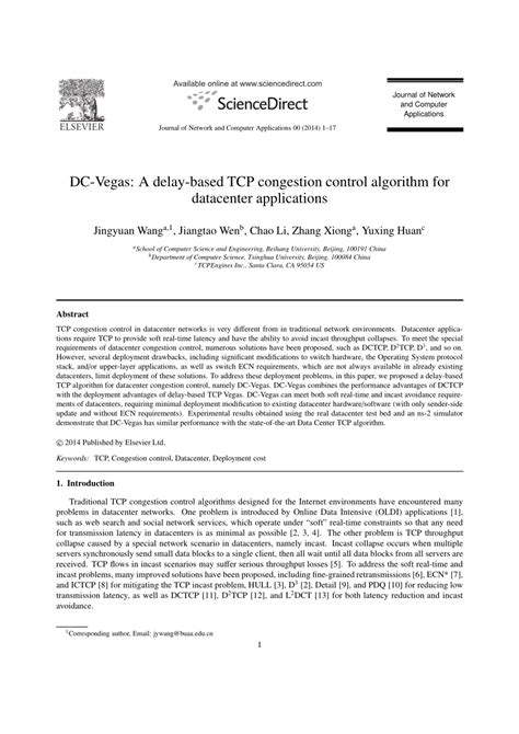 pdf dc vegas a delay based tcp congestion control algorithm for