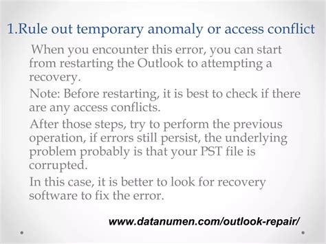3 Methods To Fix Outlook Error Unable To Display The Folder Ppt It And Internet Support