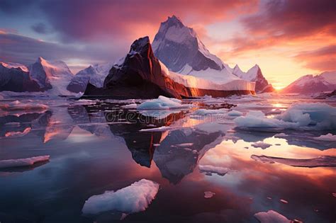 Iceberg Reflected In The Water It Represents The Power Of Nature