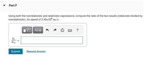 Solved Using The Relativistic Expression Compute The