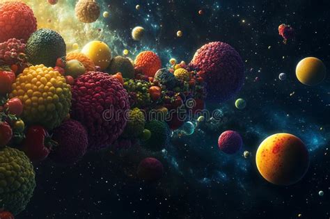 Bountiful Fruit Orbits In A Cosmic Landscape Blending Nature And The