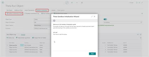 Sandbox Initialisation Guide Extensions