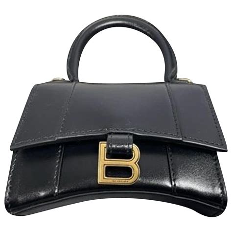 Balenciaga Hourglass Black Leather Ref667109 Joli Closet