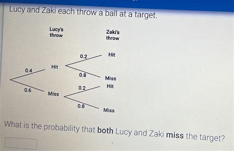 Solved Lucy And Zaki Each Throw A Ball At A Target Lucy S Zaki S