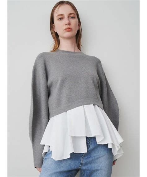 Elendeek（エレンディーク）の「バックプリーツレイヤードニット（ニットセーター）」 Wear