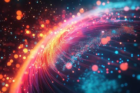 Planet Earth Glowing With Data Flowing Around Showing Global Communication Network Stock Image