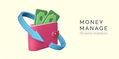 종이 달러로 가득 찬 지갑이있는 화살표 아이콘을 전송하십시오 만화 스타일의 모바일 뱅킹 및 온라인 서비스 캐쉬백 및 환불 3차원 형태에 대한 스톡 벡터 아트 및 기타 이미지