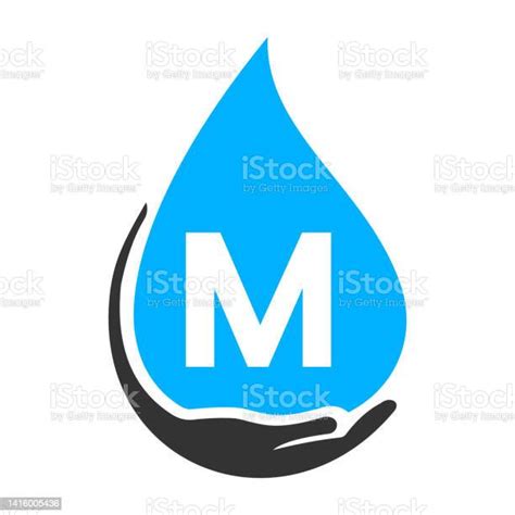 편지 M 손과 물 로고 개념 워터 케어 로고 벡터 템플릿 개념에 대한 스톡 벡터 아트 및 기타 이미지 개념 건강관리와 의술