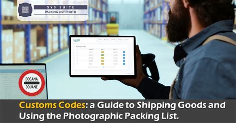 Customs Codes Shipping Goods Photographic Packing List Sygest