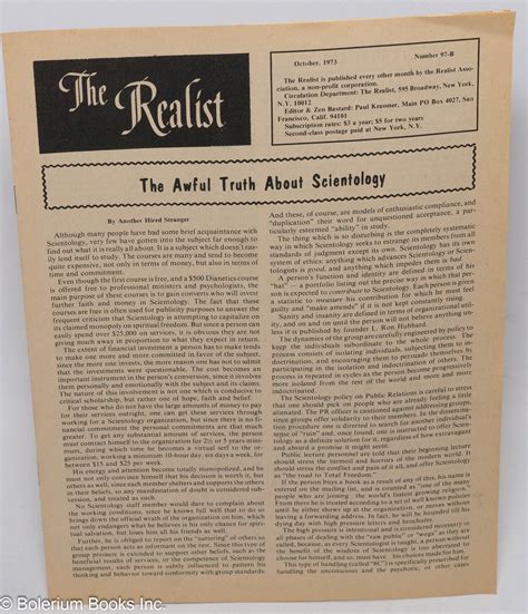 The Realist No 97 B October 1973 The Awful Truth About Scientology