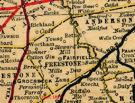 Freestone County Texas Old Maps