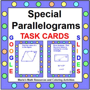 SPECIAL PARALLELOGRAMS TASK CARDS GOOGLE SLIDES SMARTBOARD POWERPOINT