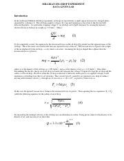 Understanding The Millikan Oil Drop Experiment Course Hero
