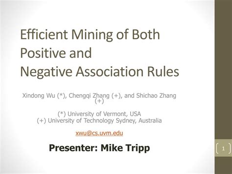 Ppt Efficient Mining Of Both Positive And Negative Association Rules