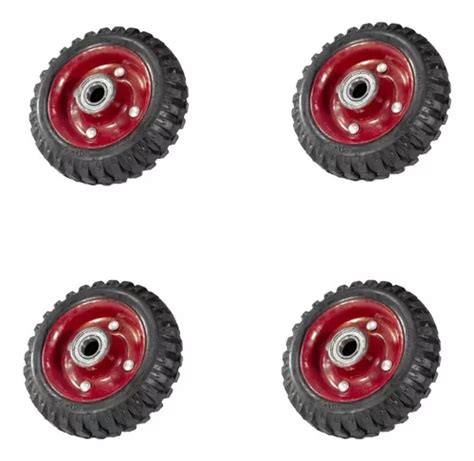 Roda Pneu Borracha Maciça C Rolamento 160x50mm 4 Unidades Parcelamento Sem Juros