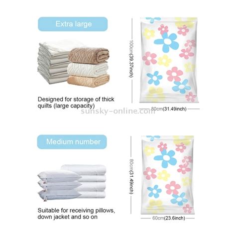 11 Pcs 공간 절약 해바라기 패턴 진공 보관 가방 Thinken 퀼트 의류 진공 씰 보관 가방 핸드 펌프 포함 3 Pcs 80 100 Cm 2 Pcs 60