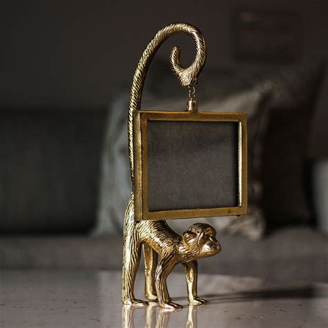 Tabletop Monkey Gold Photo Frame Mora Taara