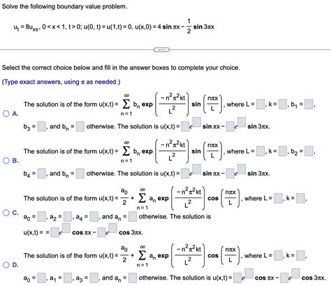 Solved Solve The Following Boundary Value Chegg