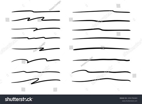 Vector Set Hand Drawn Underline Stock Vector Royalty Free 2291794463 Shutterstock