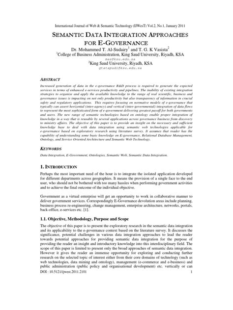 Semantic Data Integration Approaches For E Governance Pdf Resource