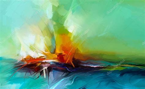 Pintura al óleo colorido abstracto sobre la textura de la lona Imagen semiabstracta del fondo