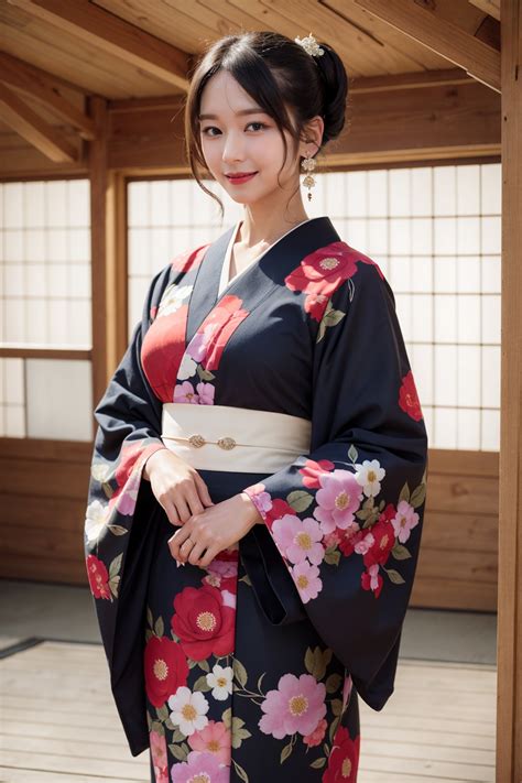 기모노 입은 여자 사진 생성하기