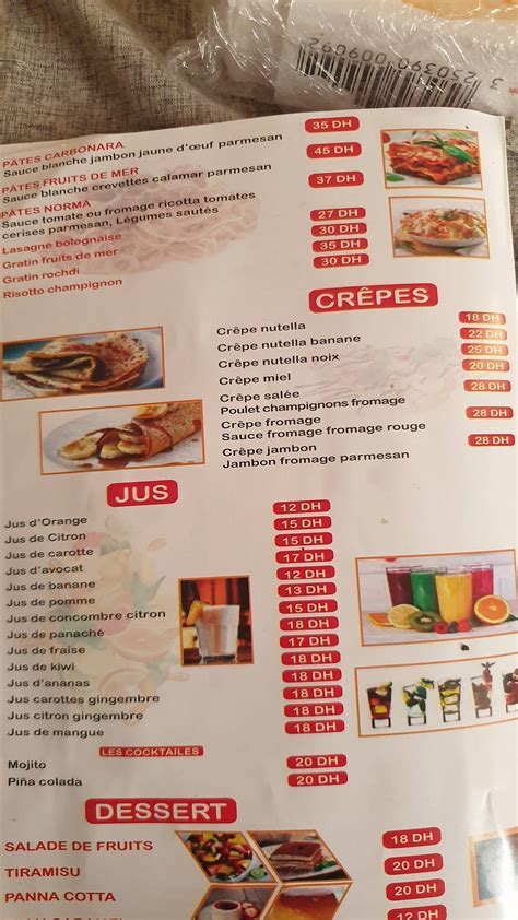Speisekarte Von Snack Rochdi Restaurant Casablanca