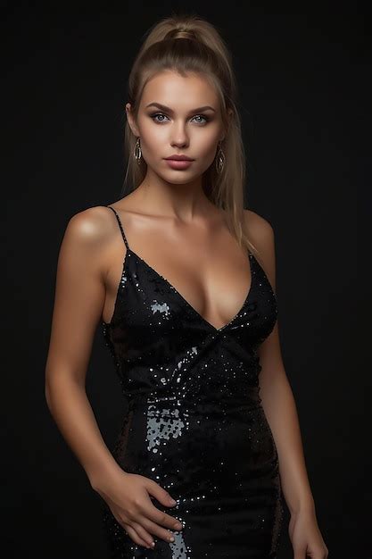Premium Photo Gorgeous Woman In Party Wear Dress