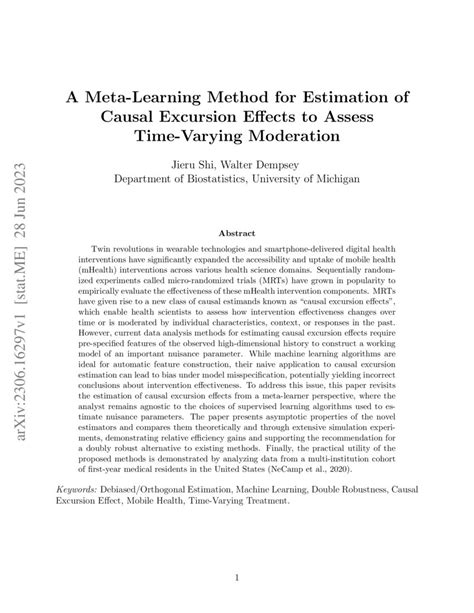 A Meta Learning Method For Estimation Of Causal Excursion Effects To