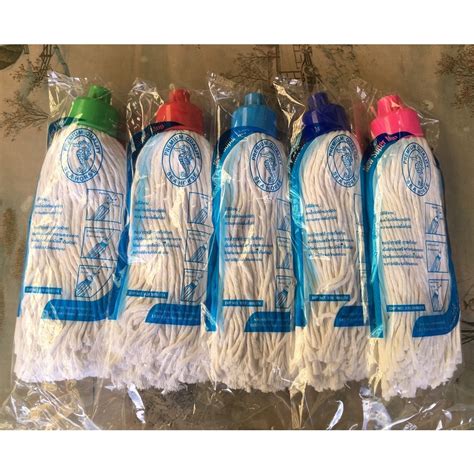 อะไหล่ ม็อบถูพื้น หัวกลม หัวจุกเกลียว เนื้อผ้านุ่ม ดูดซับน้ำและเก็บฝุ่นได้ดี Shopee Thailand