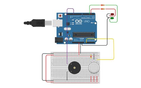 Circuit Design Sensor De Gas Con Alarma Tinkercad