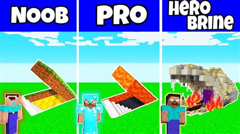 Minecraft Battle Noob Vs Pro Vs Herobrine Underground House Build